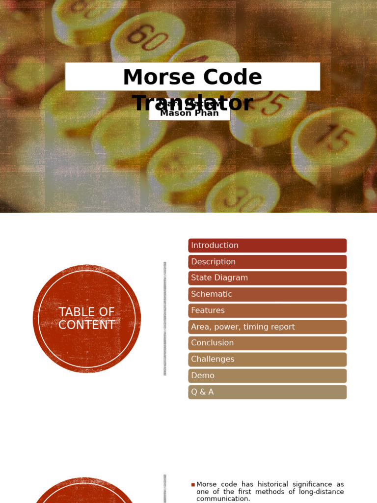 Morse Code Translator | PDF | Code | Field Programmable Gate Array