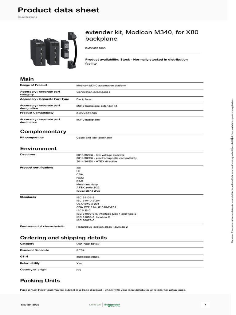 Schneider Electric Modicon-X80-Modules BMXXBE2005 | PDF