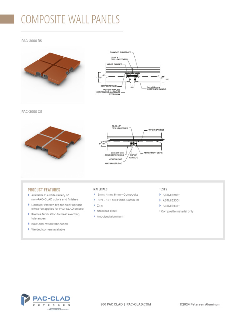 PAC-CLAD Composite Wall Panels Guide | PDF | Metals | Industrial Processes