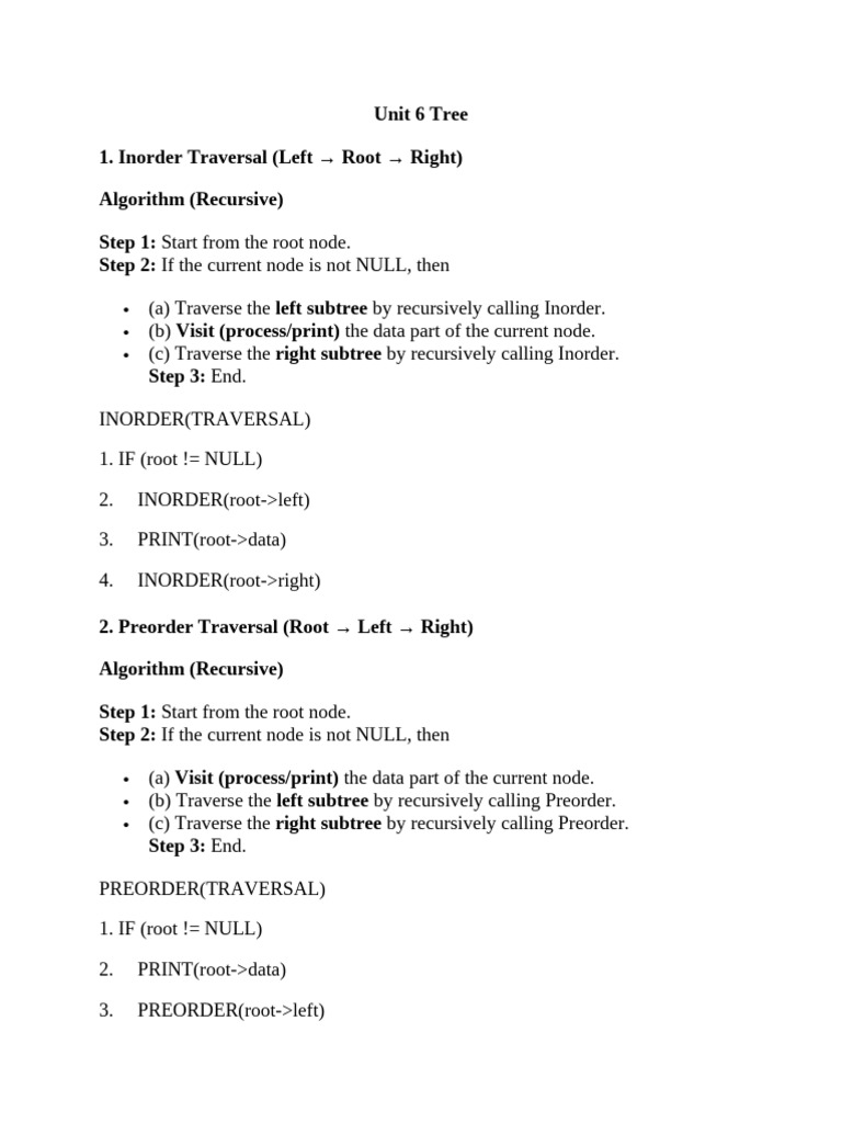 Unit 6 Algo and Program of Tree | PDF | Software Engineering | Algorithms