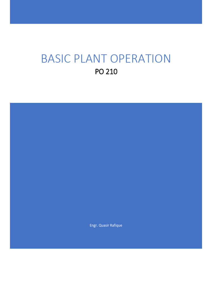 PO 210 Basic Plant Operations | PDF | Mole (Unit) | Quantity