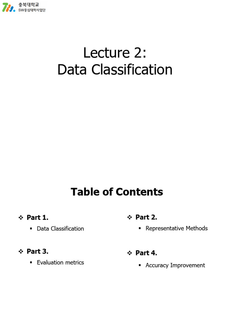 Lecture 2 - ML - Data Classification 250908 | PDF | Support Vector Machine | Accuracy And Precision