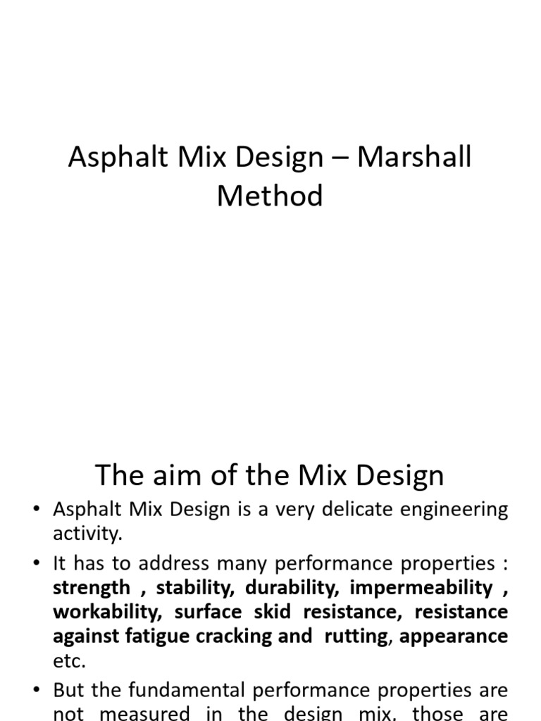 Asphalt Mix Design: Marshall Method Guide | PDF | Young's Modulus ...