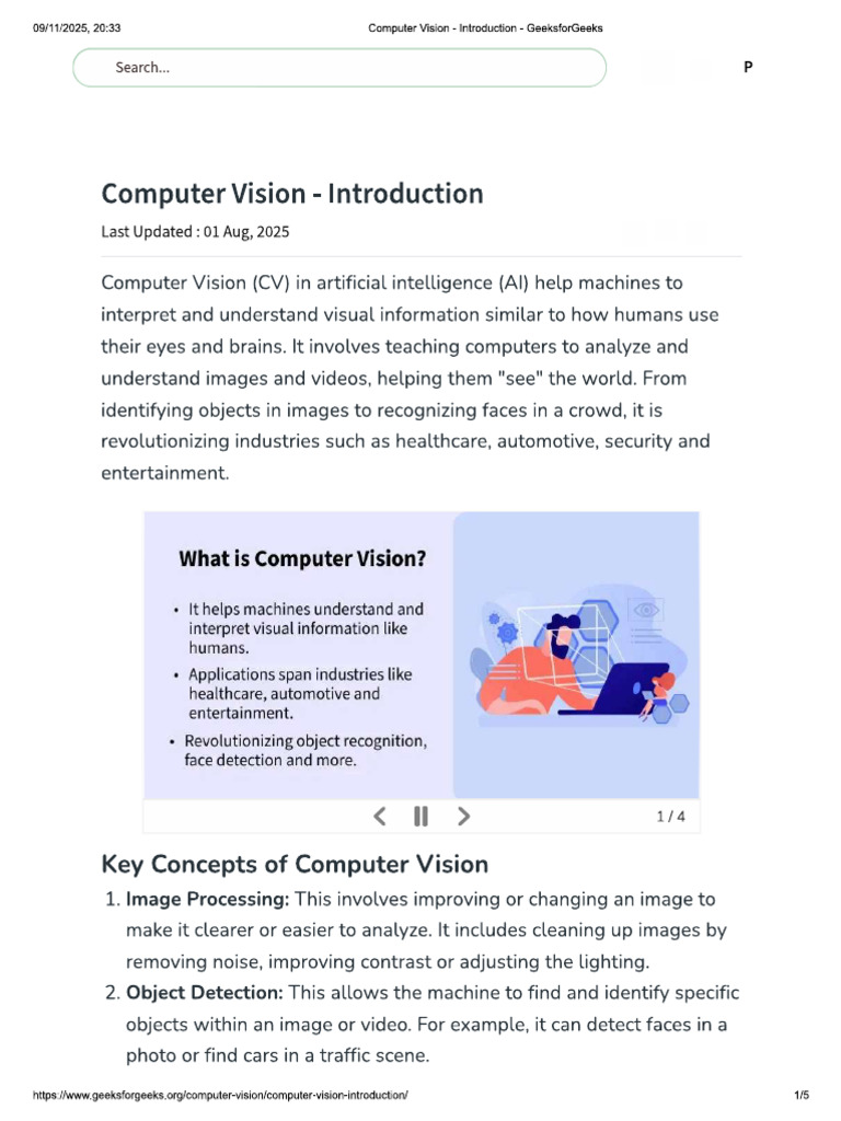 Intoduction To CV | PDF