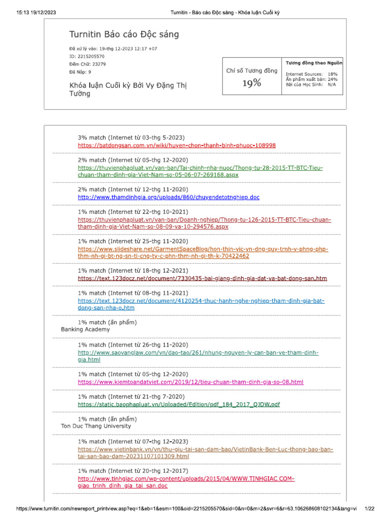 Turnitin Dangthituongvy Kltn Hk3 2023 | PDF