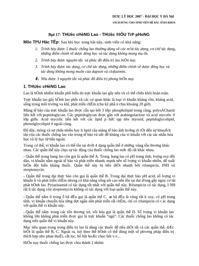 Bai 17 Thuoc Chong Lao Va Thuoc Dieu Tri Phong | PDF