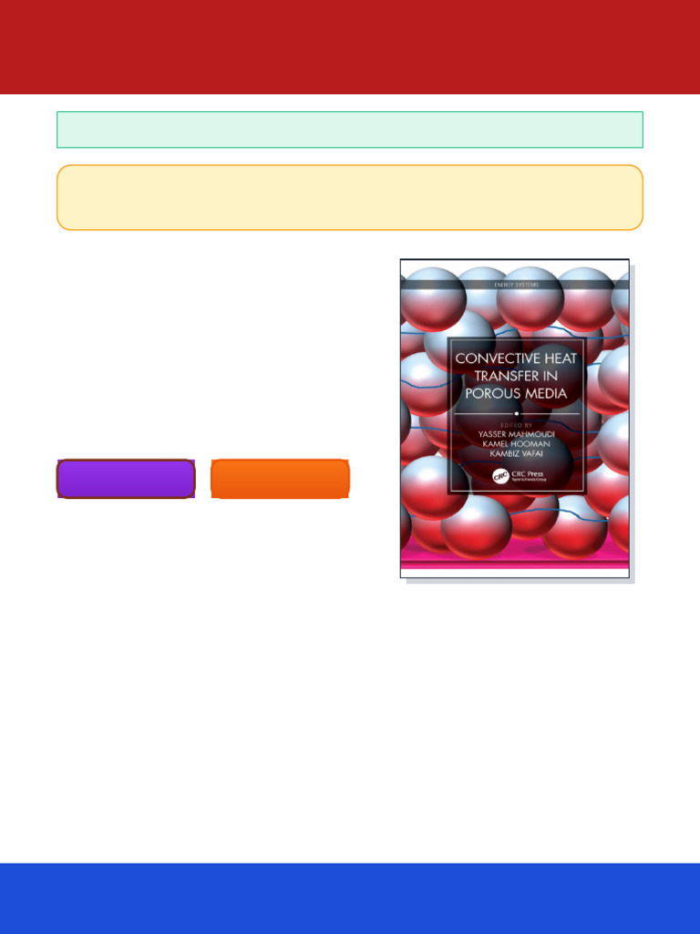 Convective Heat Transfer in Porous Media 1st Edition Yasser Mahmoudi (Editor) Ebook Formatted ...