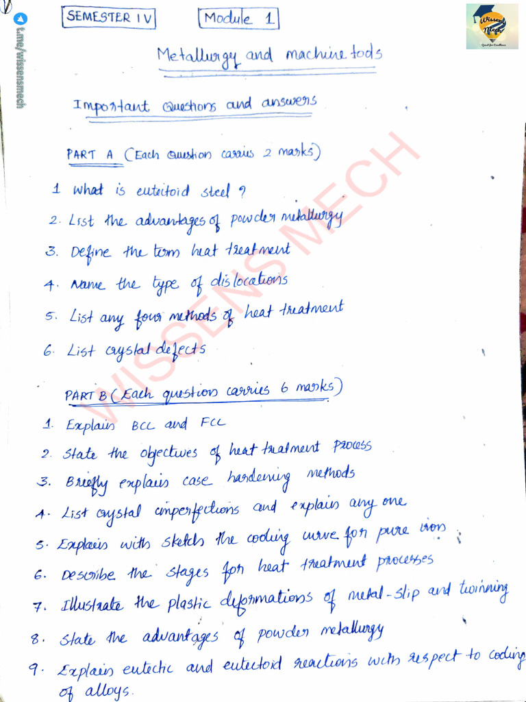 Mmt Module-1 Pyq | PDF | Mineralogy | Crystallography