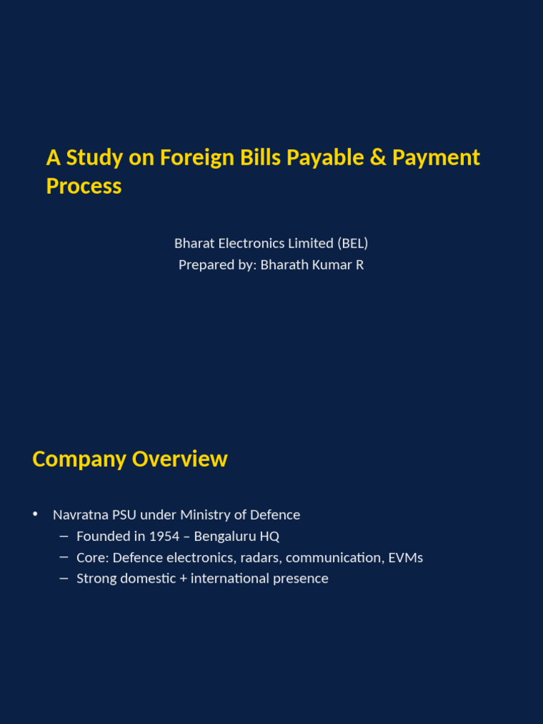 Foreign Bills Payable Process Insights | PDF