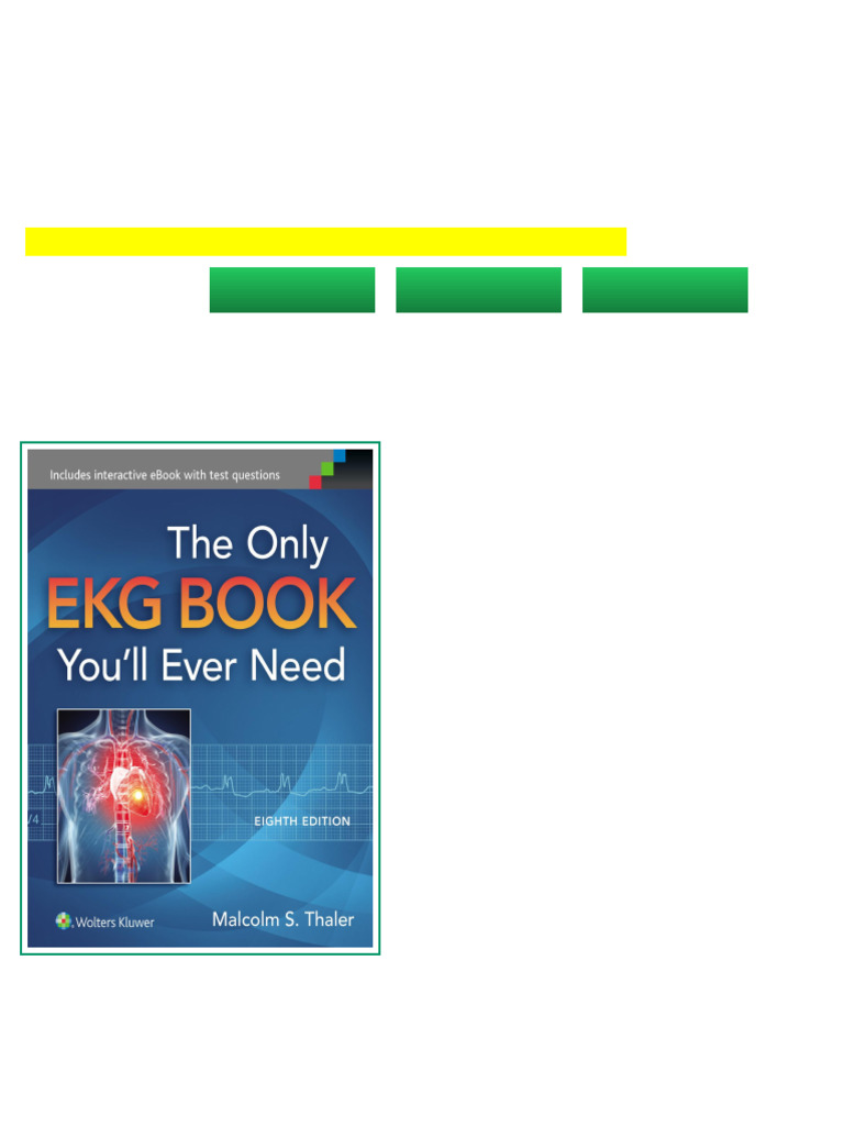 Only EKG Book You'll Ever Need 8th The Malcolm S. Thaler Full | PDF