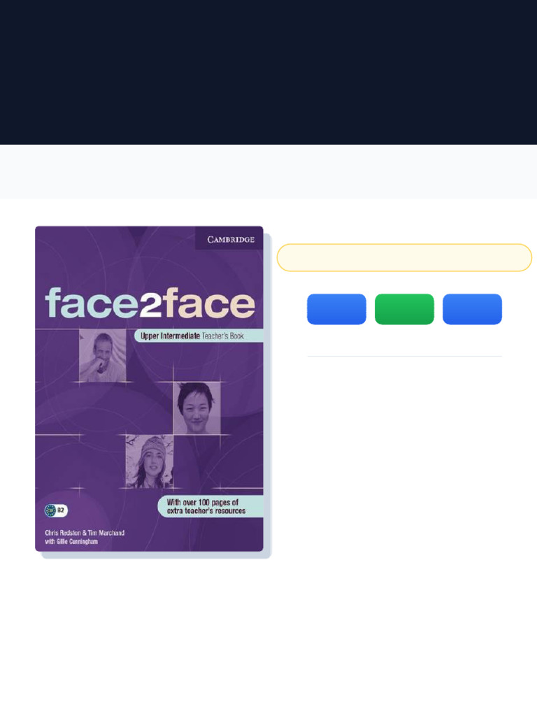 face2face Upper Intermediate Teacher s Book 1st Edition Redston pdf ...