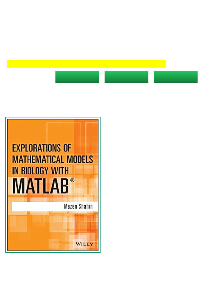 Explorations of mathematical models in biology with MATLAB 1st Edition ...