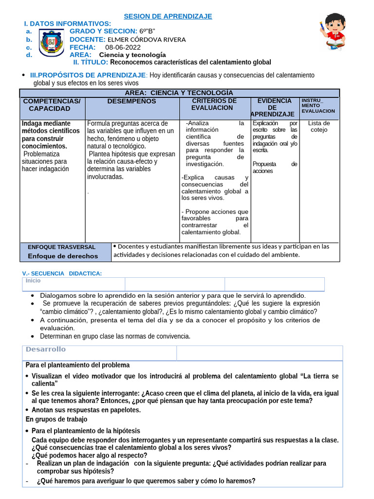 SESION CYT 4 y 5 MAYO | PDF | Cambio climático | Efecto invernadero
