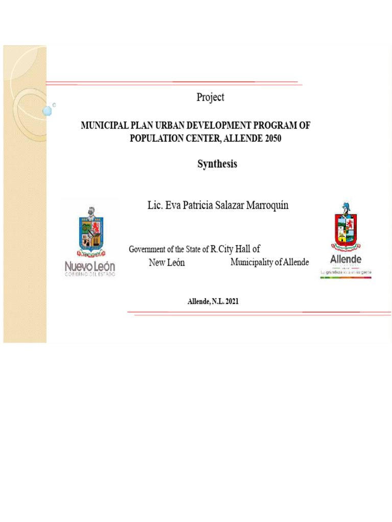 01 Municipal Plan Urban Development Program Allende 2050 - Summary ...