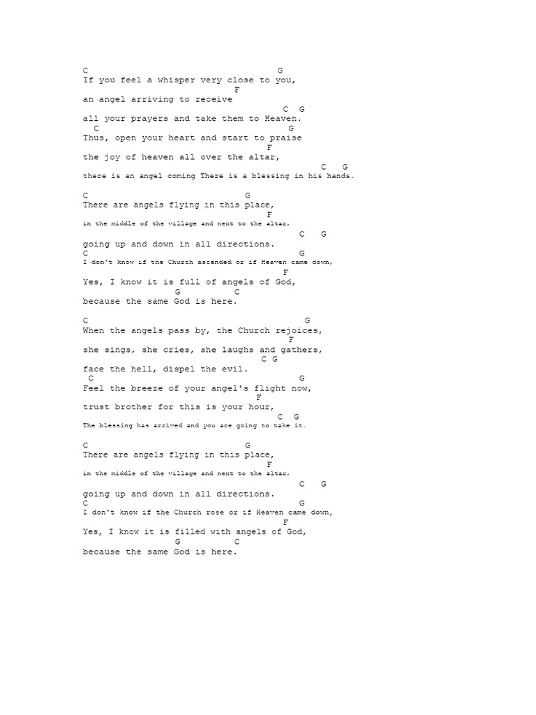 Song Lyrics "An Angel Arrives" | PDF | Angel | Heaven
