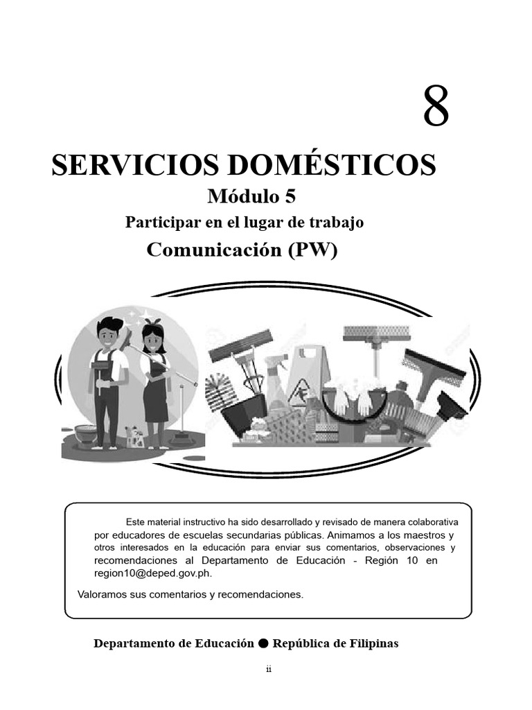 Tle8 q2 w5 Servicios-Domésticos-5 | PDF | Comunicación | Comunicación ...