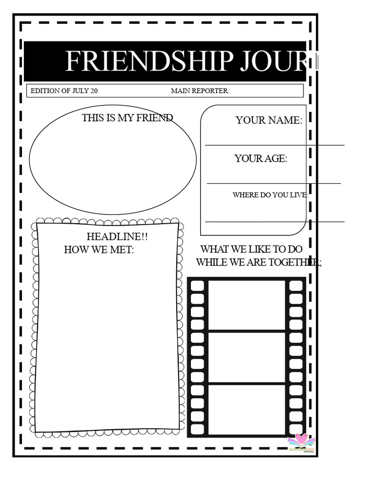 Friendship Day Activity Friendship Journal | PDF