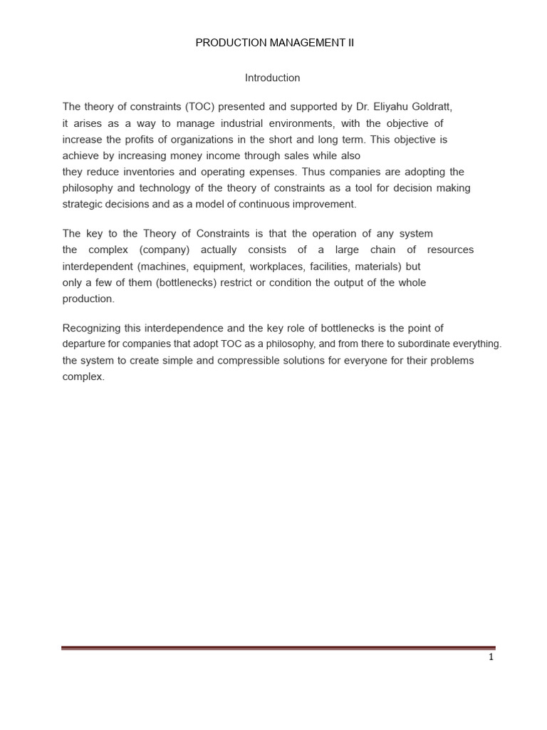 Fundamentals of The Theory of Constraints | PDF | Strategic Management ...