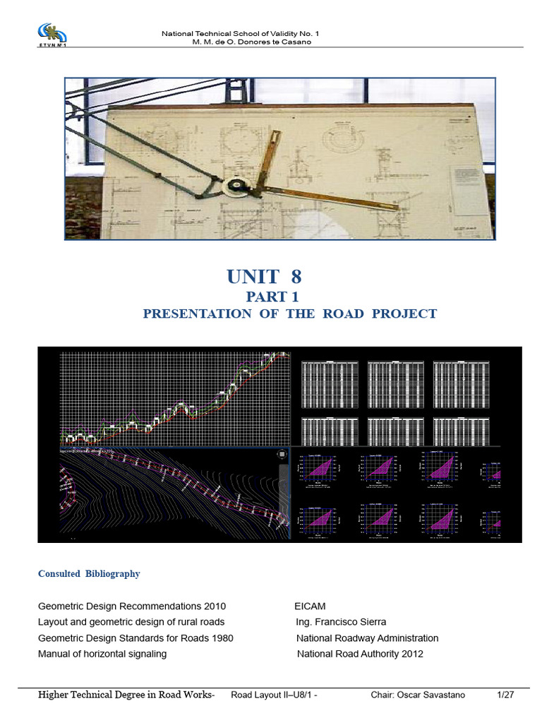 Unit 8 Presentation of A Road Project Part 1 of 2 Rev 0 | PDF | Road ...
