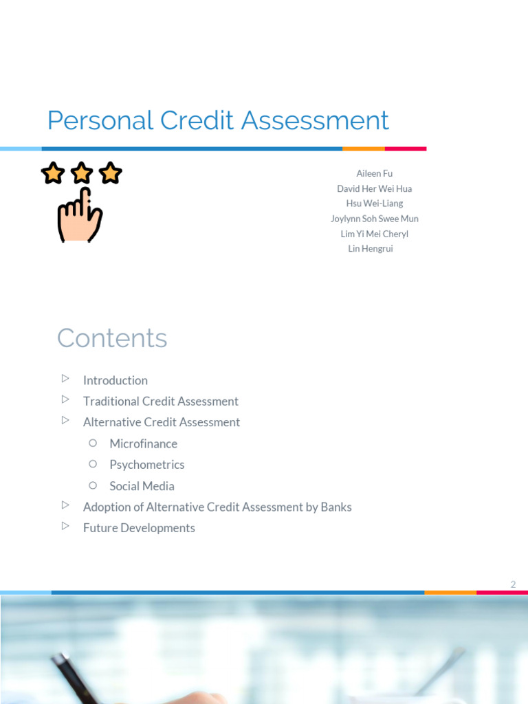 FIN4113 Group 10 Personal Credit Assessment Slides | PDF | Credit ...