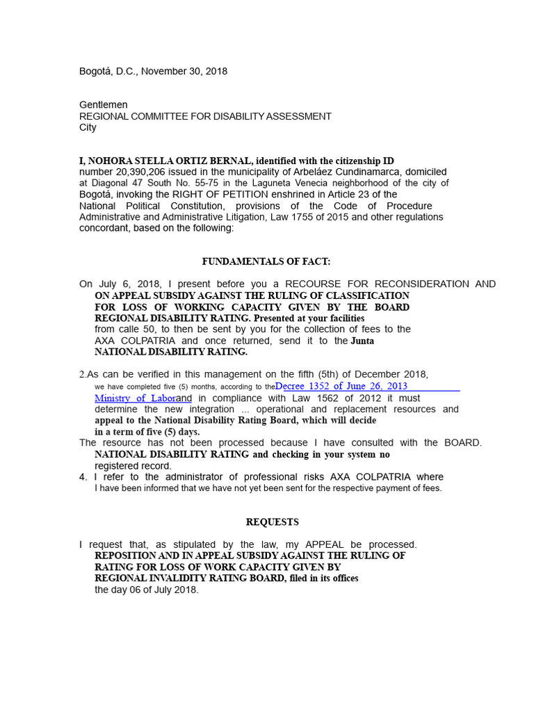 Right of Petition Regional Board of Disability Qualification | PDF ...