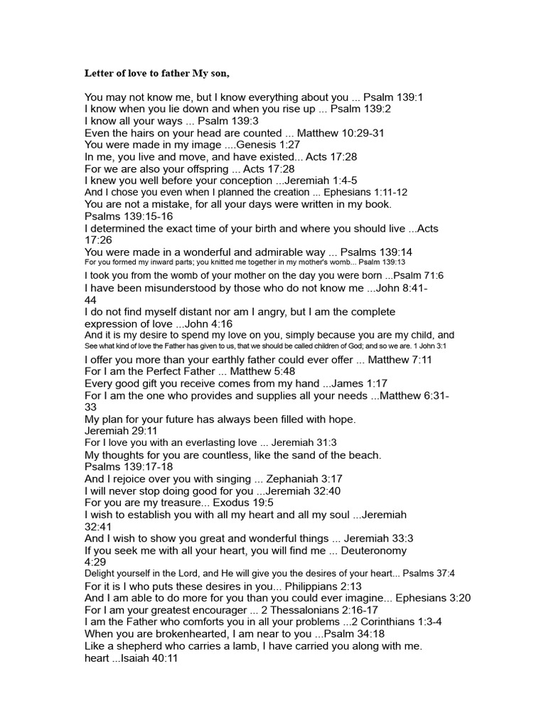 Letter of Love from God the Father | PDF | Jesus | God In Christianity