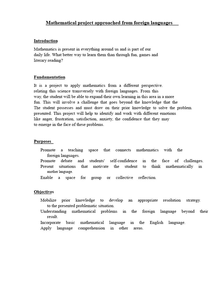 Integrating Math and Foreign Languages | PDF
