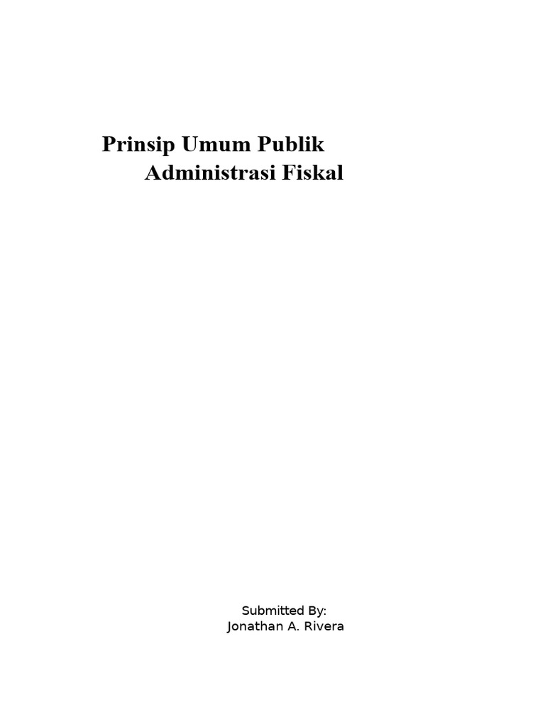 Prinsip Administrasi Fiskal Publik | PDF