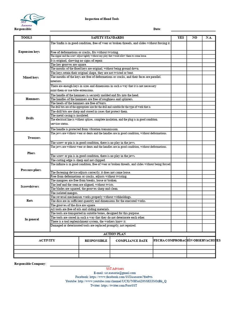 Manual Tools Inspection Format | PDF | Tools | Drill