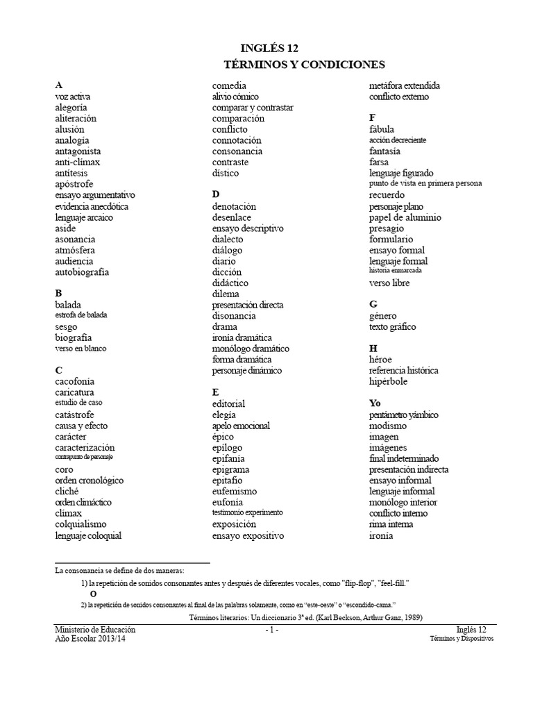 13 Términos Literarios | PDF | Monólogo | Ensayos