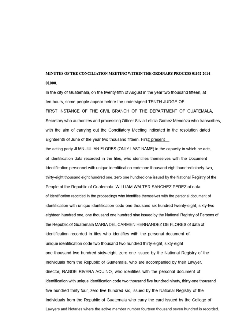 Conciliatory Board Minutes | PDF | Common Law | Justice