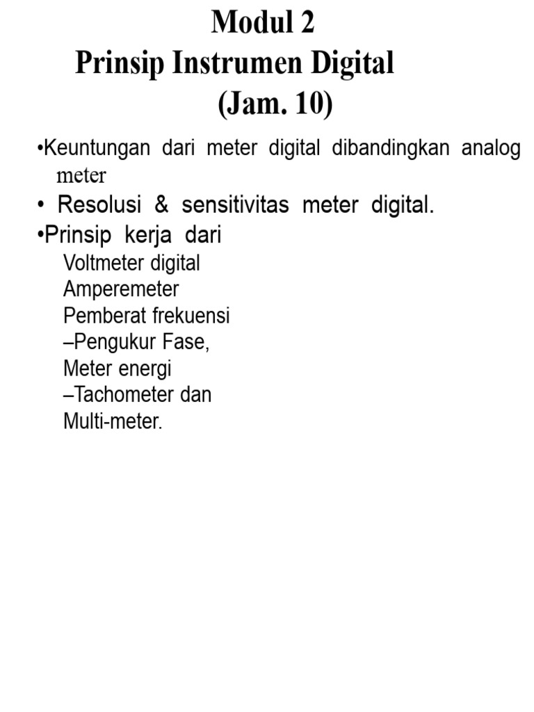 Keuntungan dan Prinsip Meter Digital | PDF