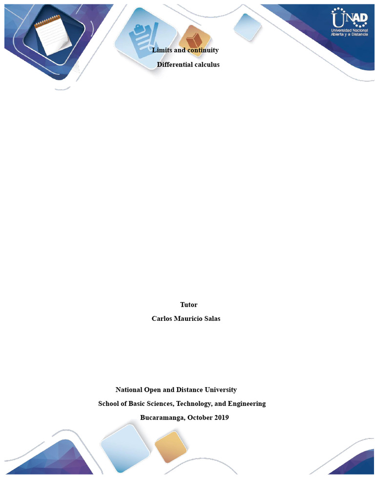 Task 2 - Limits and Continuity - Differential Calculus UNAD | PDF ...