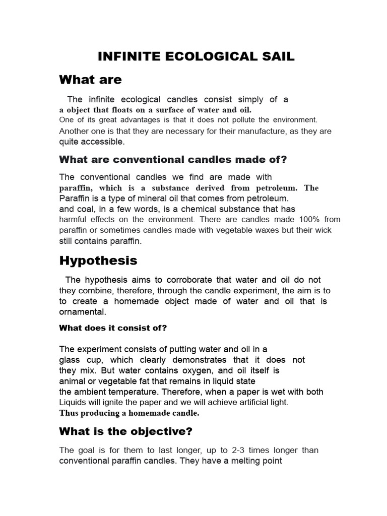 Eco-Friendly Infinite Candles Explained | PDF