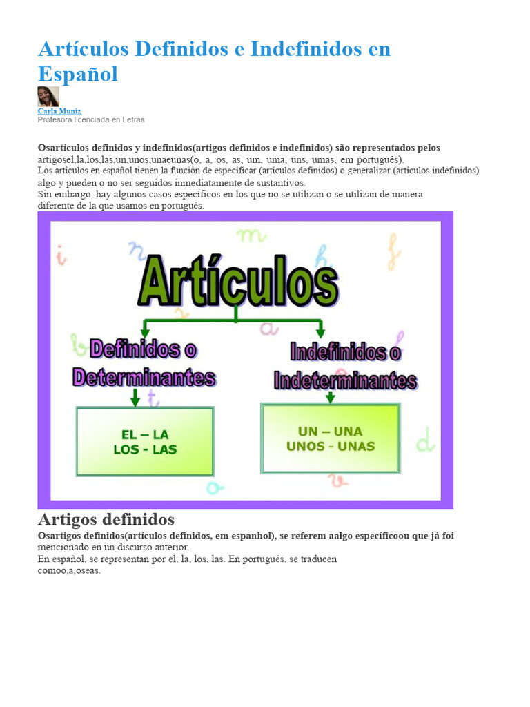 Artículos Definidos e Indefinidos en Español | PDF | Adjetivo | Sustantivo