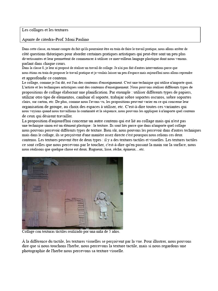 Les Collages Et Les Textures | PDF | Collage | Dessin