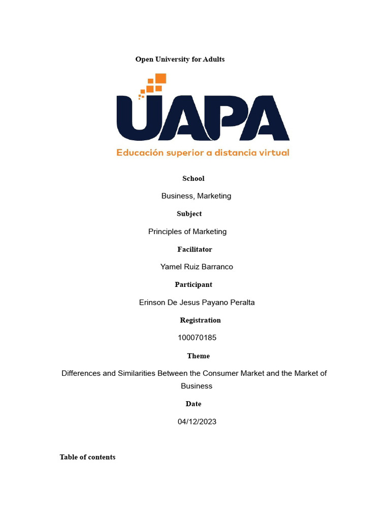 Differences and Similarities Between The Consumer Market and The ...