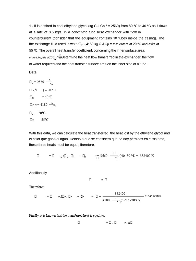 Heat Exchanger Exercises | PDF | Heat Exchanger | Heat Transfer
