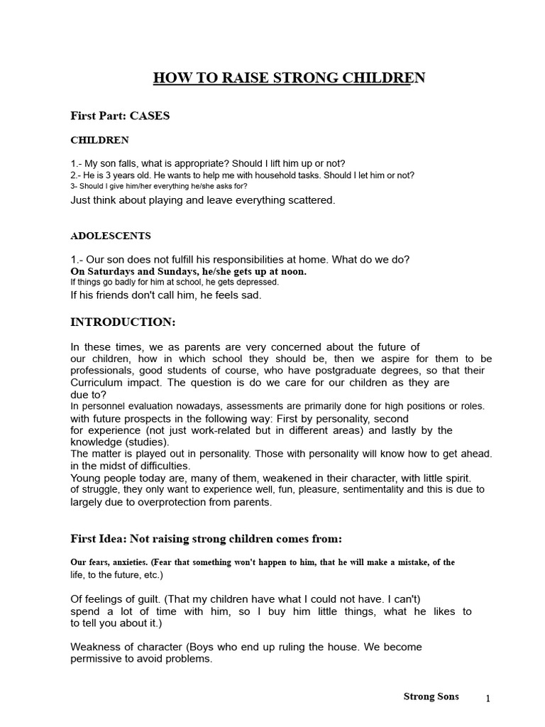 How To Raise Strong Children | PDF | Psychology | Psychological Concepts
