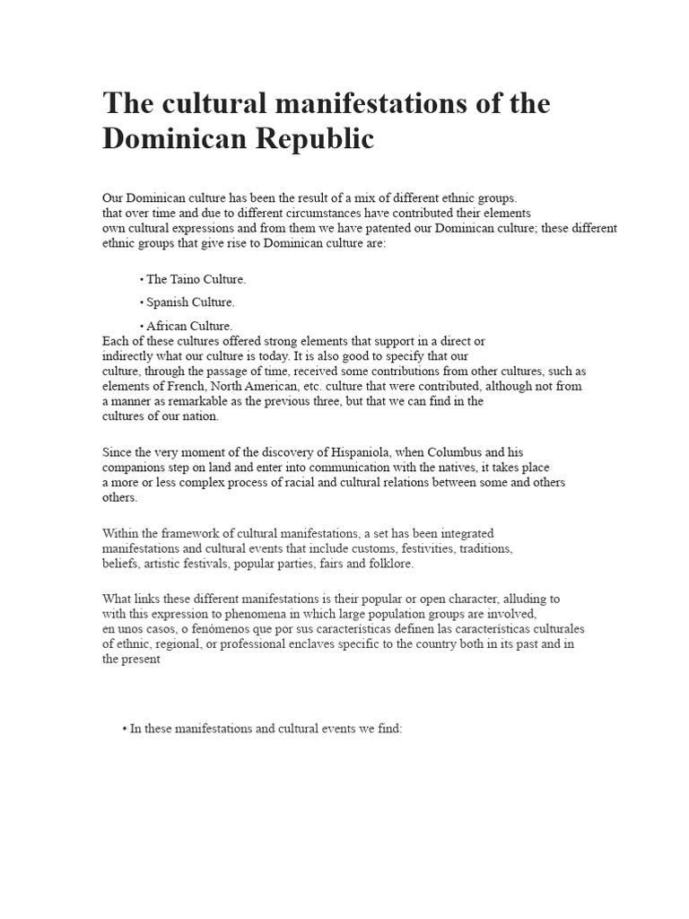 Cultural Heritage of the Dominican Republic | PDF