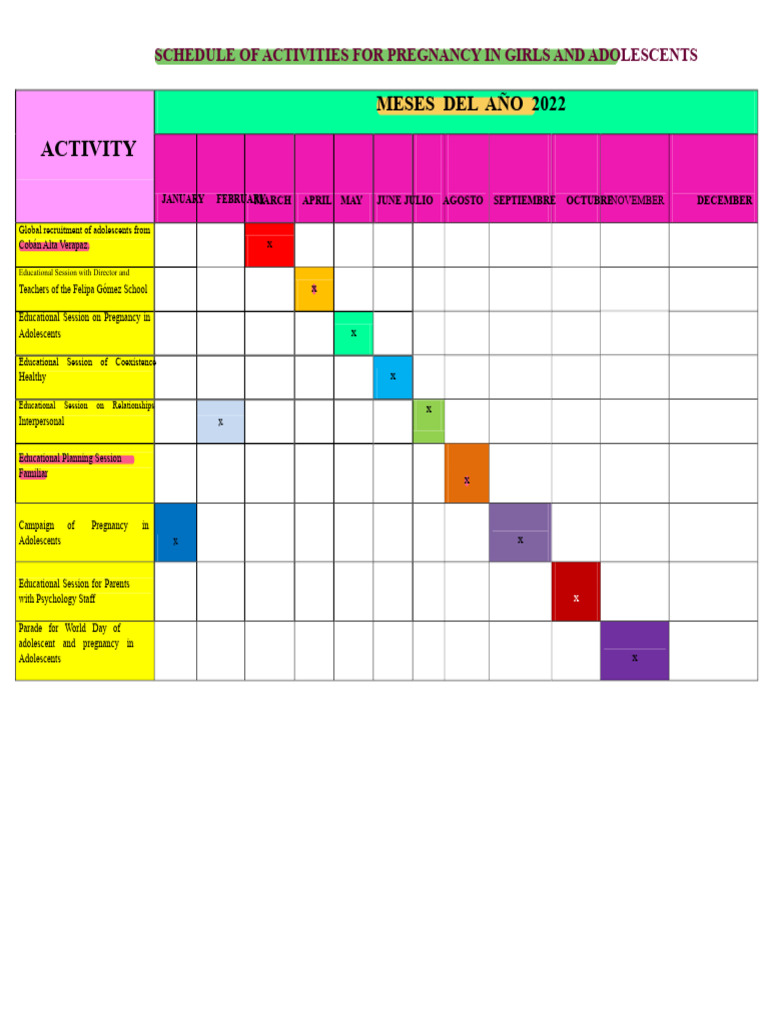 SCHEDULE OF ACTIVITIES Gonzalez | PDF