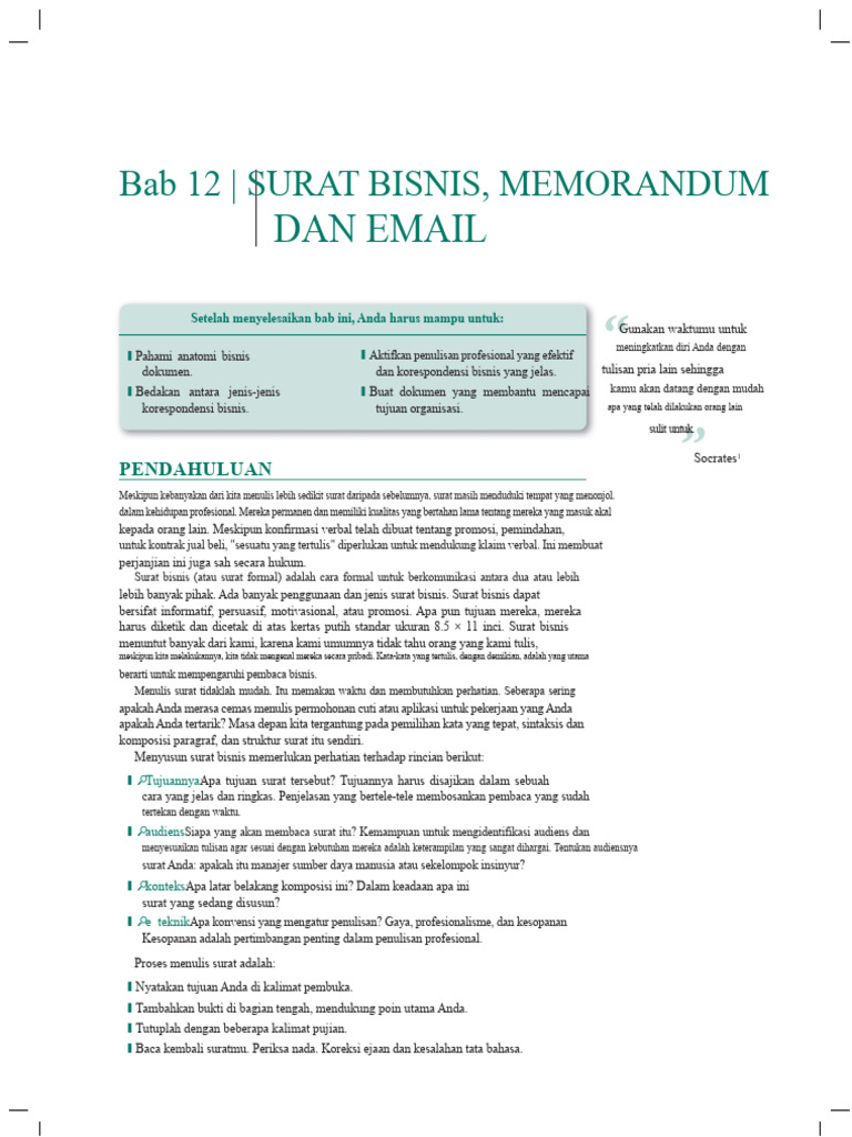 Bab 12 Surat, Email, Memo | PDF