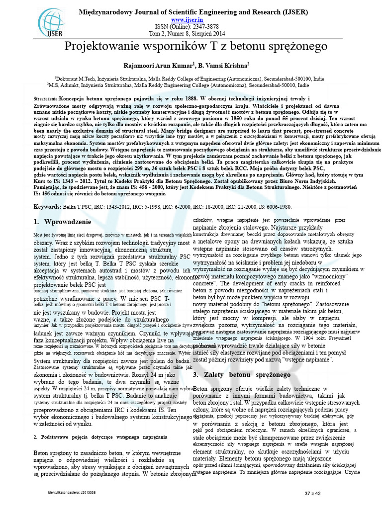 Prestressed T-Beam PDF | PDF