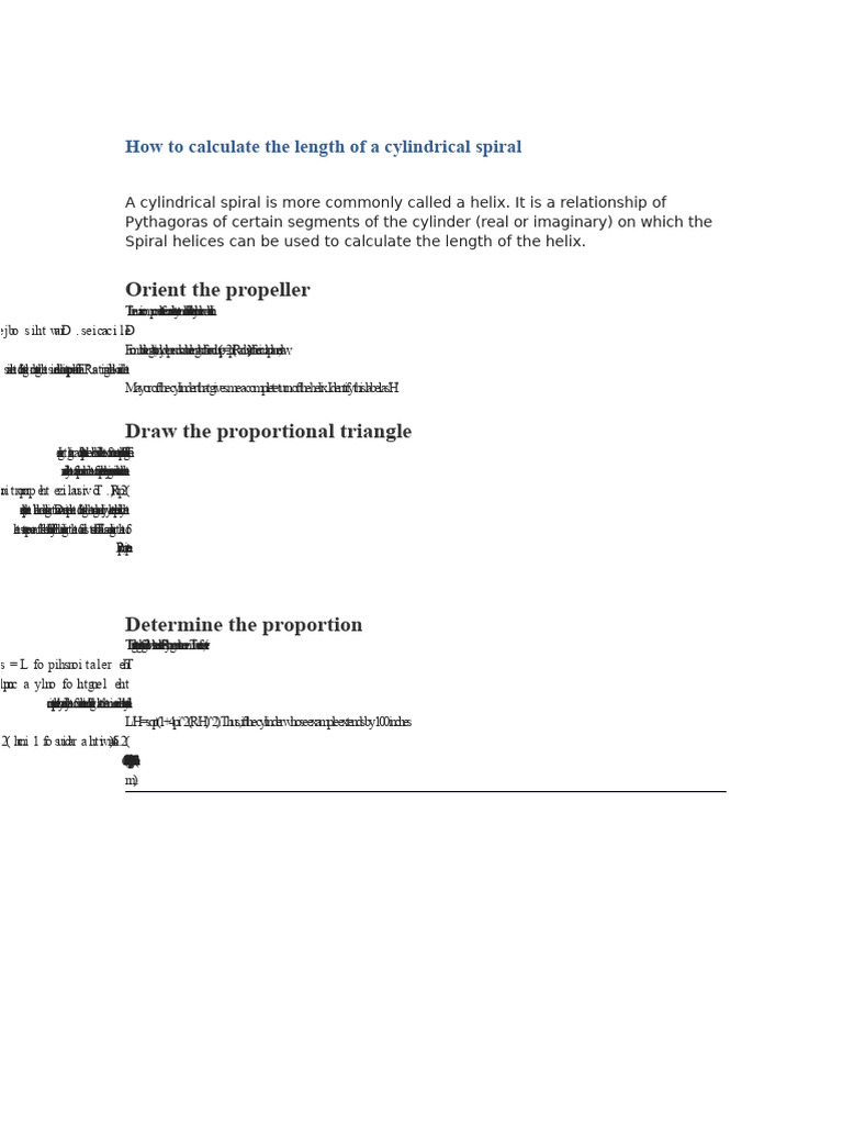 How To Calculate The Length of A Cylindrical Spiral | PDF | Helix ...