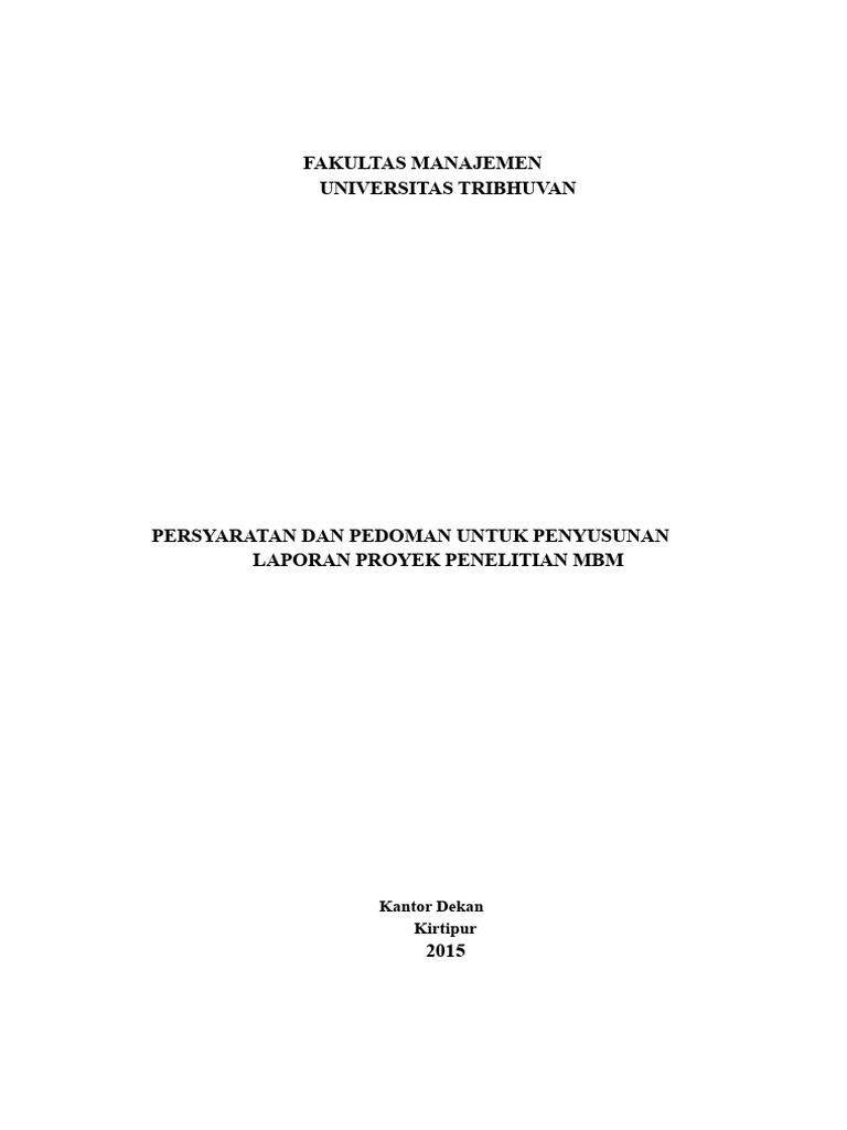 Format Tesis MBS & MBM Baru Oleh TU | PDF