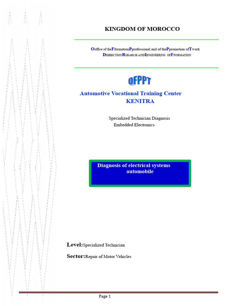 1 Diagnostic of Electrical Systems Copy TRAINER COPY & OK | PDF | Relay ...