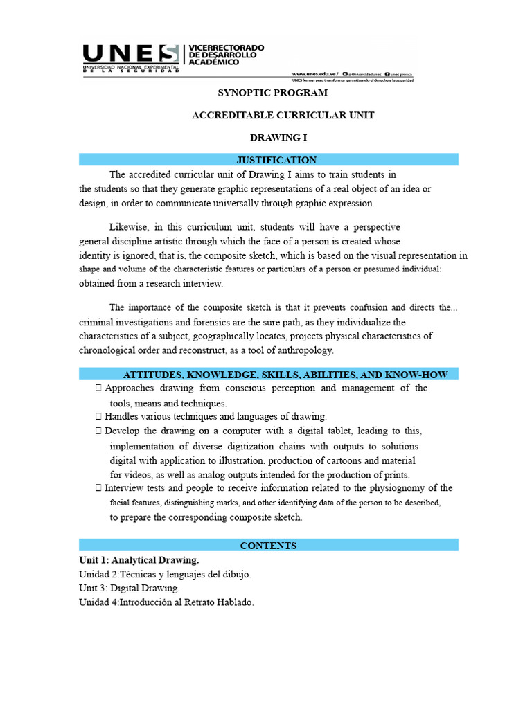 Accreditable Unit PNF Ip and C. Ti. Drawing I 1 | PDF | Drawing | Knowledge
