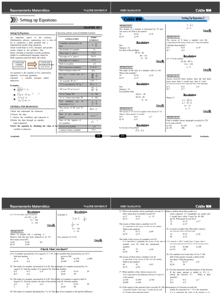 Formulation of Equations | PDF | Equations | Mathematics