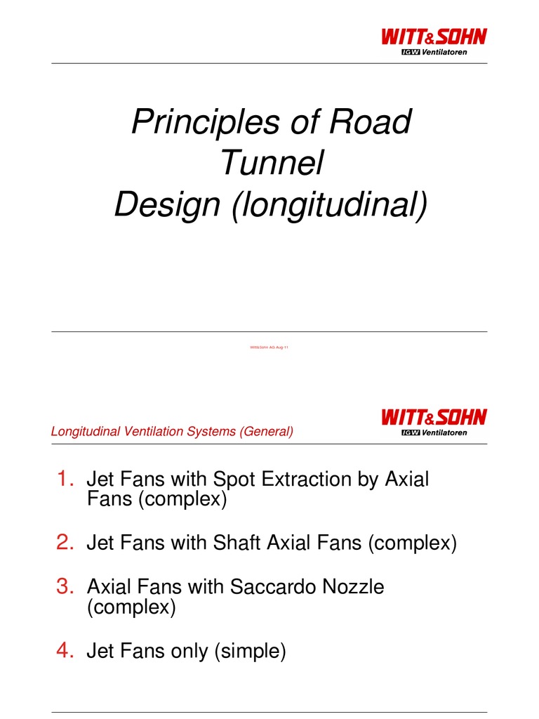 Fans For Road Tunnel Design | PDF