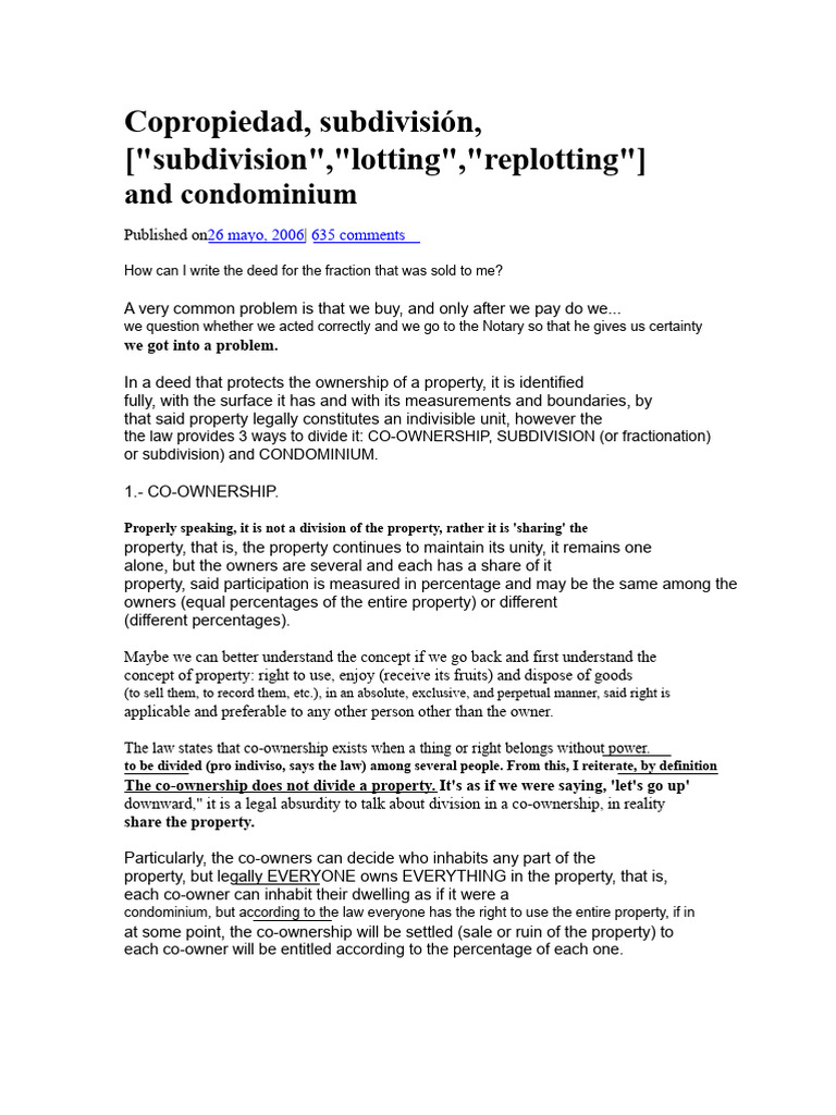 Co Ownership | PDF | Concurrent Estate | Condominium